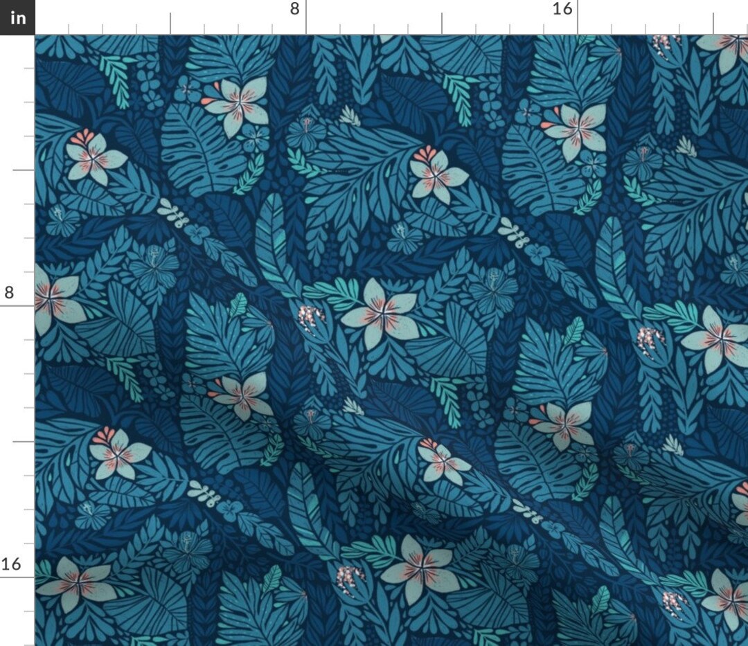 Tropical Cats Fabric Meowaii by Kostolom3000 Plumeria - Etsy