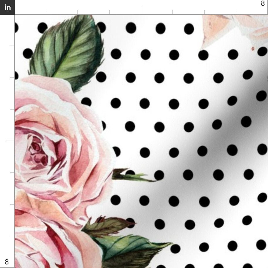 Roses Fabric 21 Wild Child Roses White With Black | Etsy