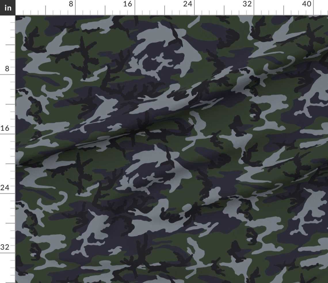Woodland Fabric Woodland Night Stalker Camo Camouflage - Etsy