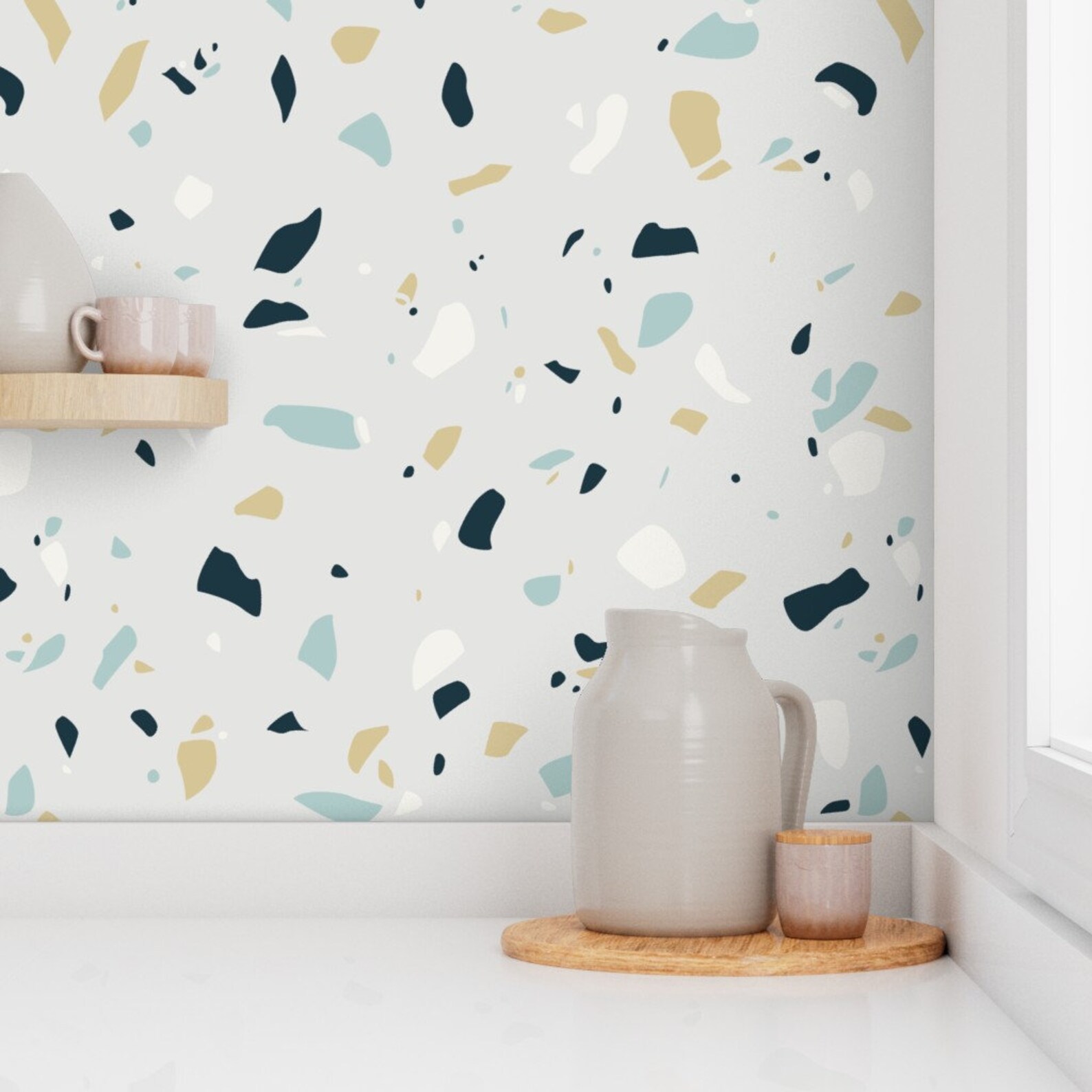 Terrazzo Wallpaper Casual Terrazzo Print by Samposnick - Etsy