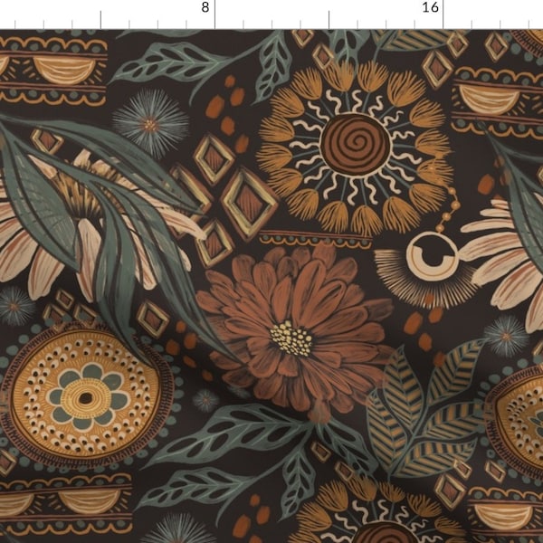 Boho Floral Fabric - Etsy