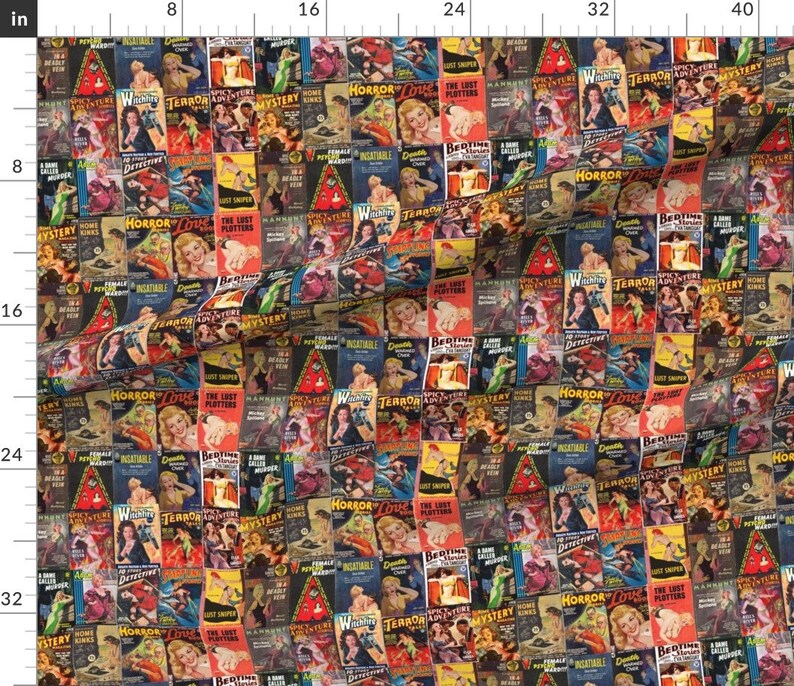 Vintage Fabric Pulp Cover by Mandamacabre Vintage Pulp - Etsy