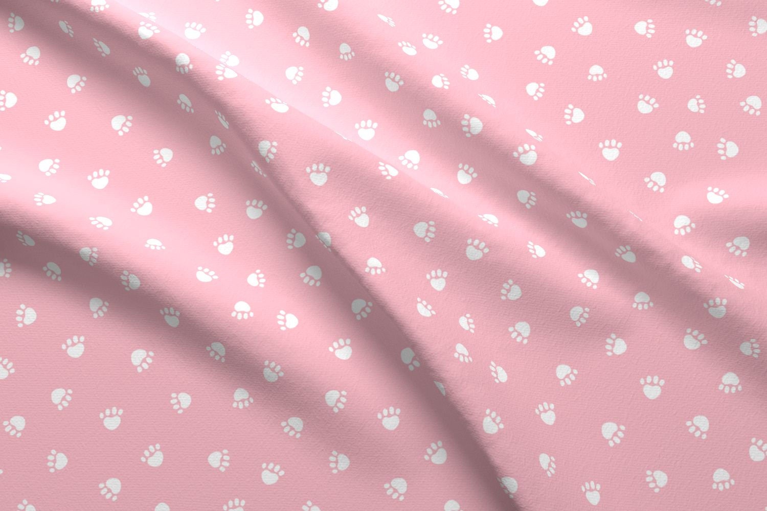 Pink Paw Fabric Blossom Paw Print Fabric Pet Fabric Dog | Etsy