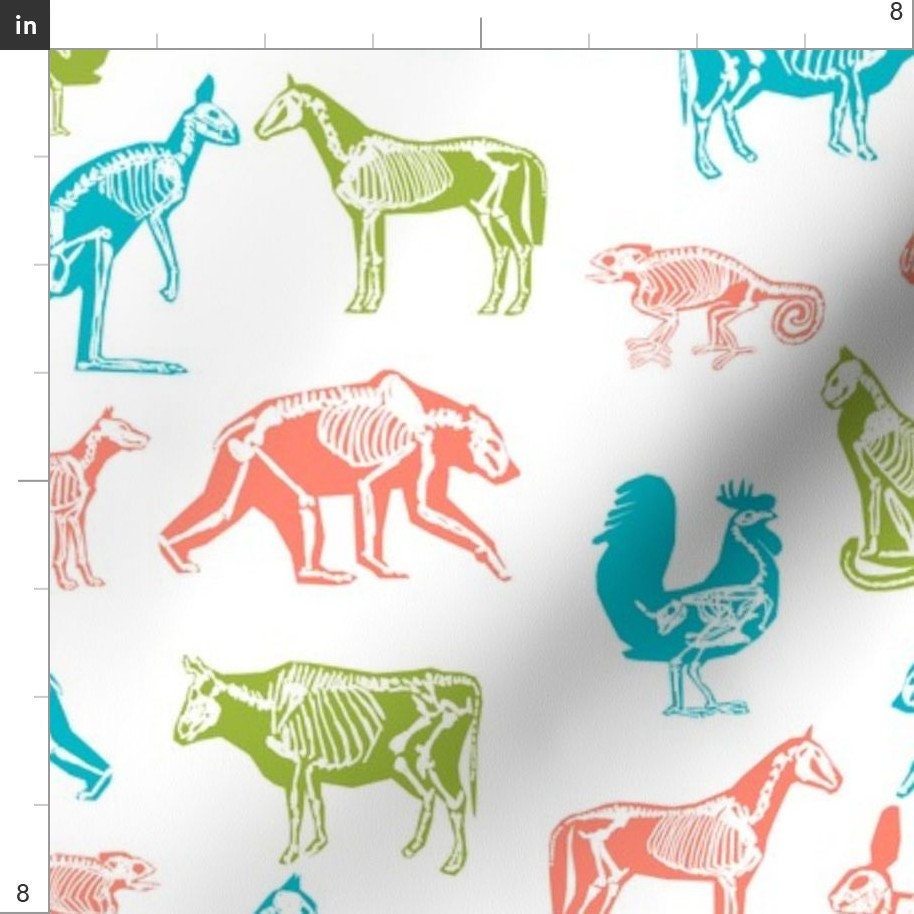 Skeleton Fabric Xray // Animal Skeletons Cute Nature Themed | Etsy