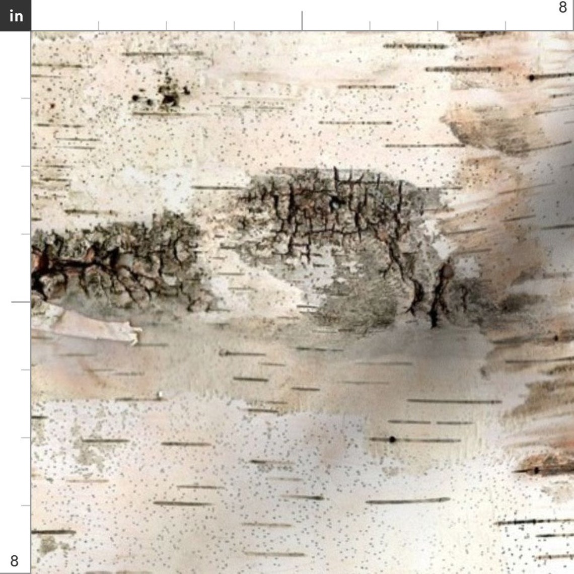 Birch Watercolor Forest Trees Fabric Creamy White Birch Bark - Etsy