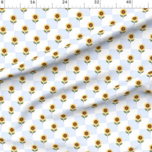 Sunflower Apparel Fabric - Sunflower Checkerboard by Caitie_illustrates ...
