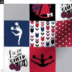 Cheer Life Fabric 3-inch Cheer Life by Longdogcustomdesigns Red Blue ...