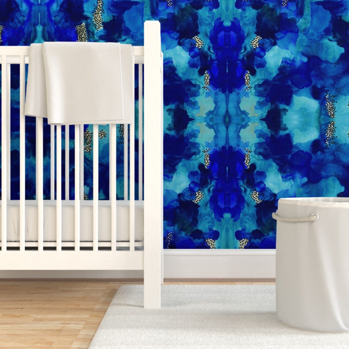 Indigo Wallpaper Indigo Watercolor Abstract by Ivieclothco | Etsy