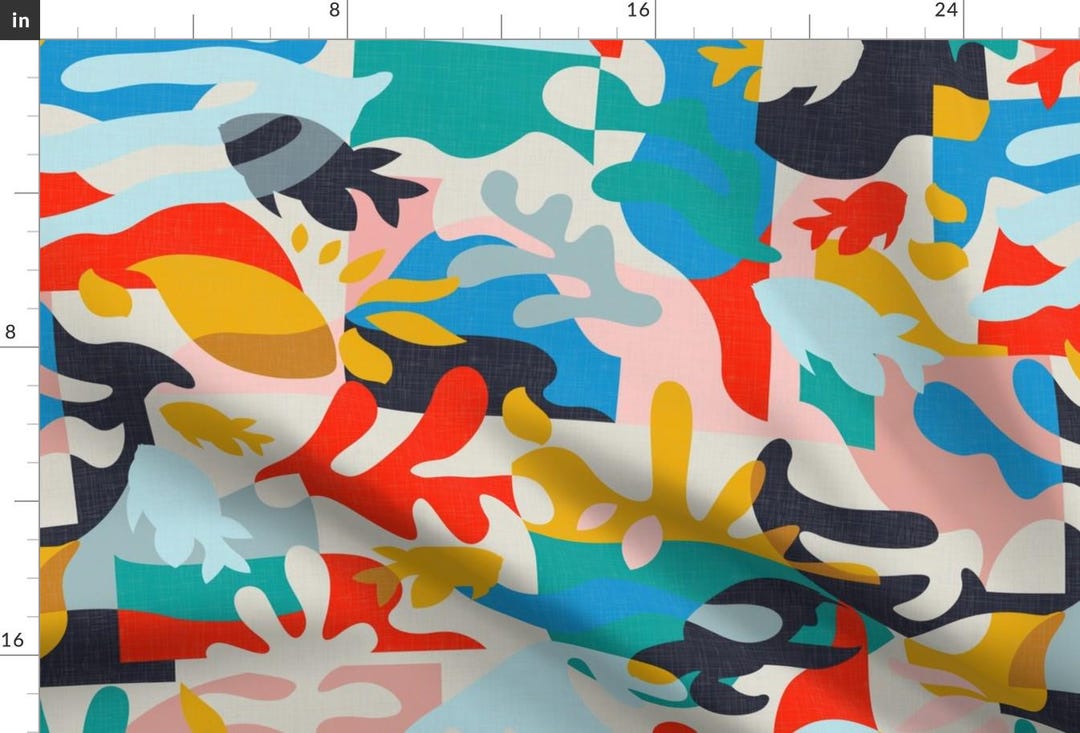 Summery Shapes Apparel Fabric - Wonderful Nature by Evamatise ...