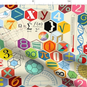 Math Fabric Math in Color by Chicca Besso Mathematics Polygons DNA ...