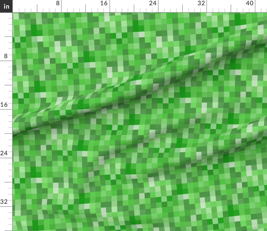 Green Pixels Fabric Pixel Party / Green by - Etsy UK
