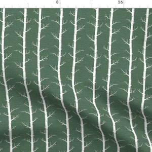 Green Tree Fabric The White Tree On Rustic Green By | Etsy