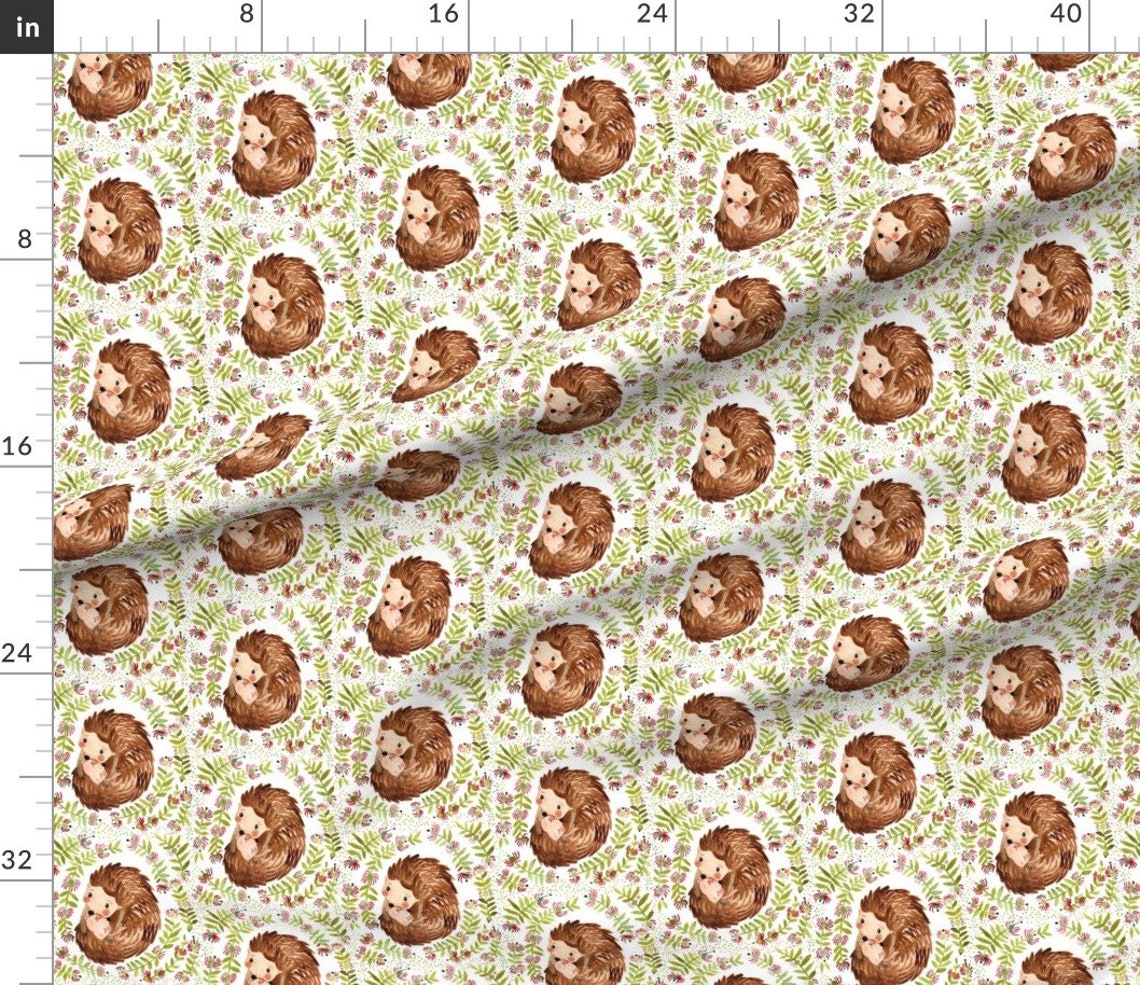 Hedgehog Hug Fabric Hedgehog Hug by Potyautas Hedgehog - Etsy