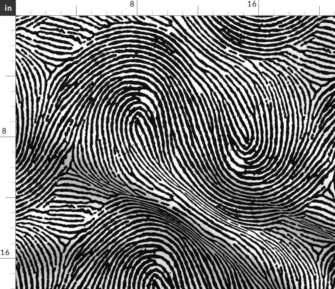 Black and White Fingerprints Fabric Fingerprint Stripes - Etsy