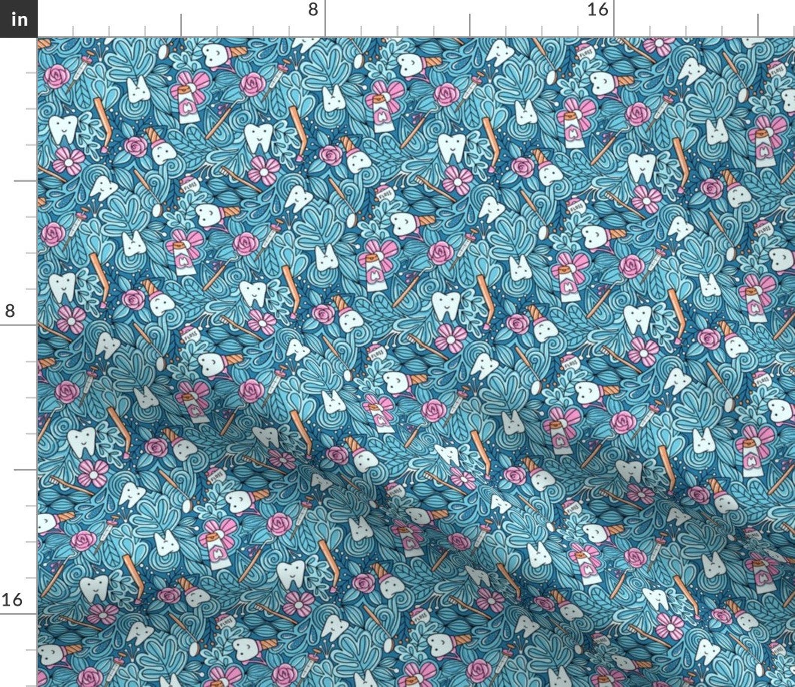 Blue Tooth Fairy Fabric Dentistry Blue Pink Tooth Fairy by - Etsy