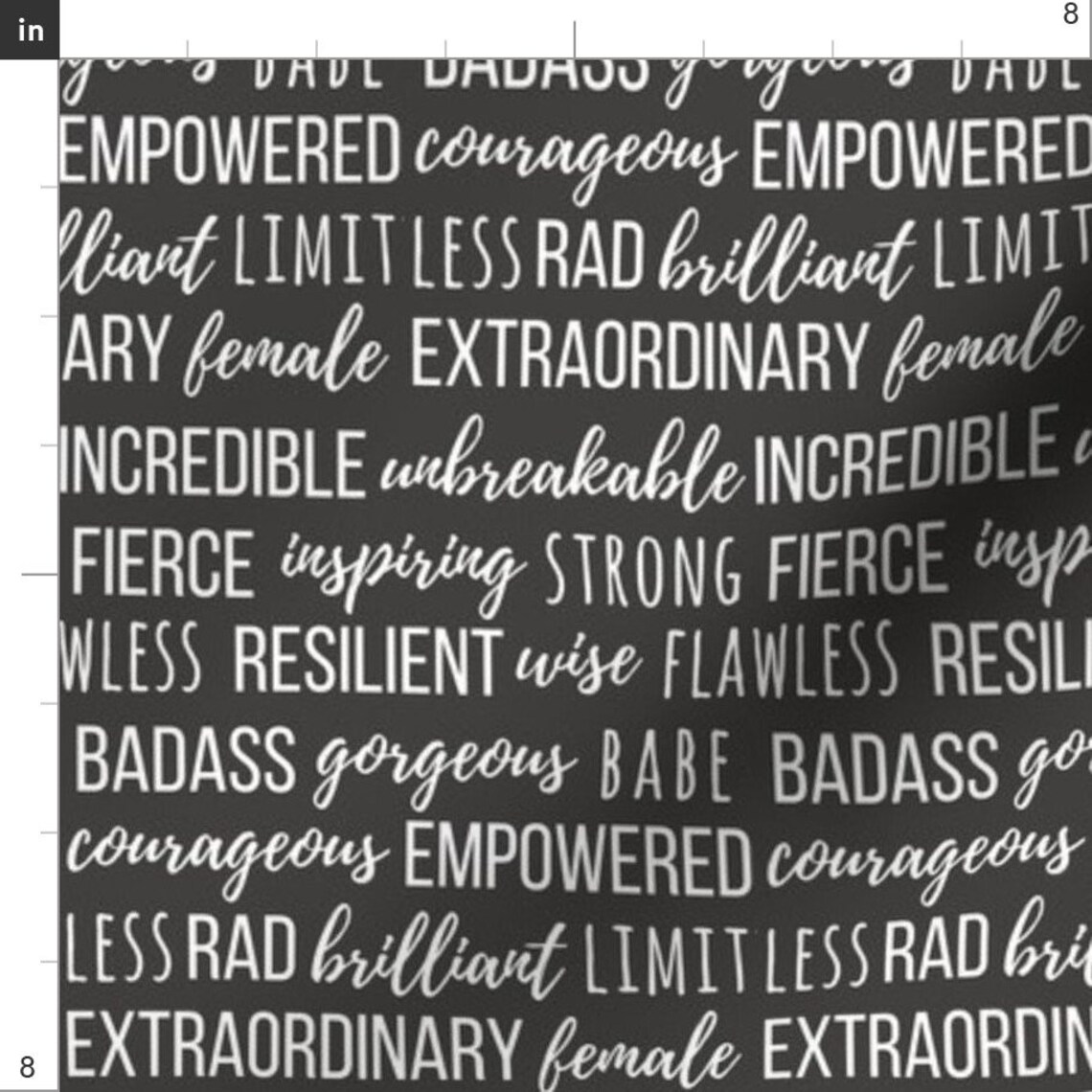 Motivational Words Fabric Empowered by Payneandcomfort | Etsy