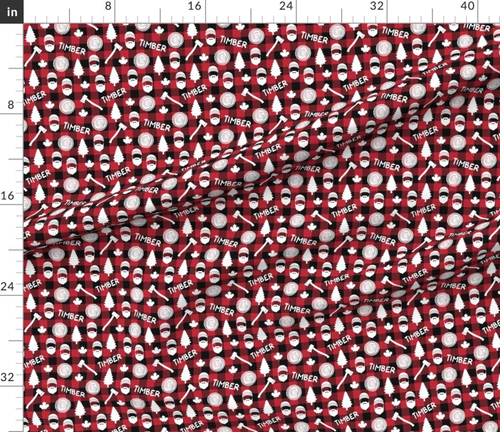 Lumberjack Fabric small Scale Lumberjack Timber - Etsy