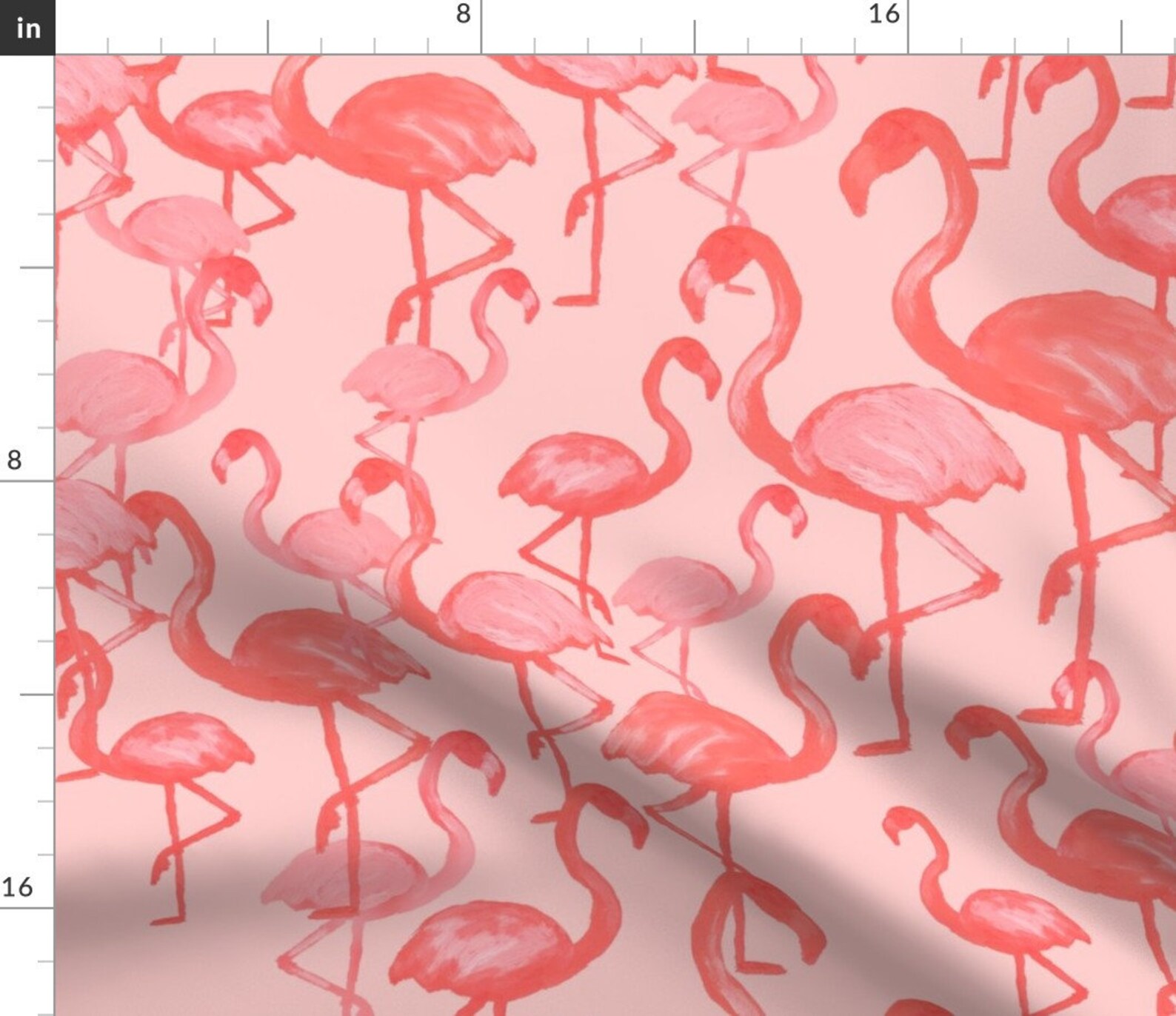 Pink Painted Flamingo Fabric Light Flamingo by - Etsy
