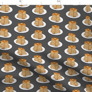 Pancakes Fabric - Pancakes on Grey by Littlearrowdesign - Grey ...