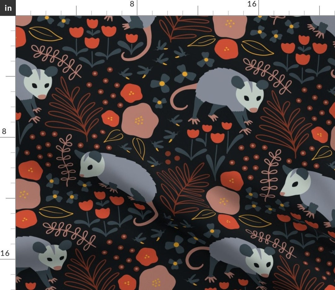 Possum Fabric Awesome Possum by Allieleigh Possum Nocturnal Animals ...