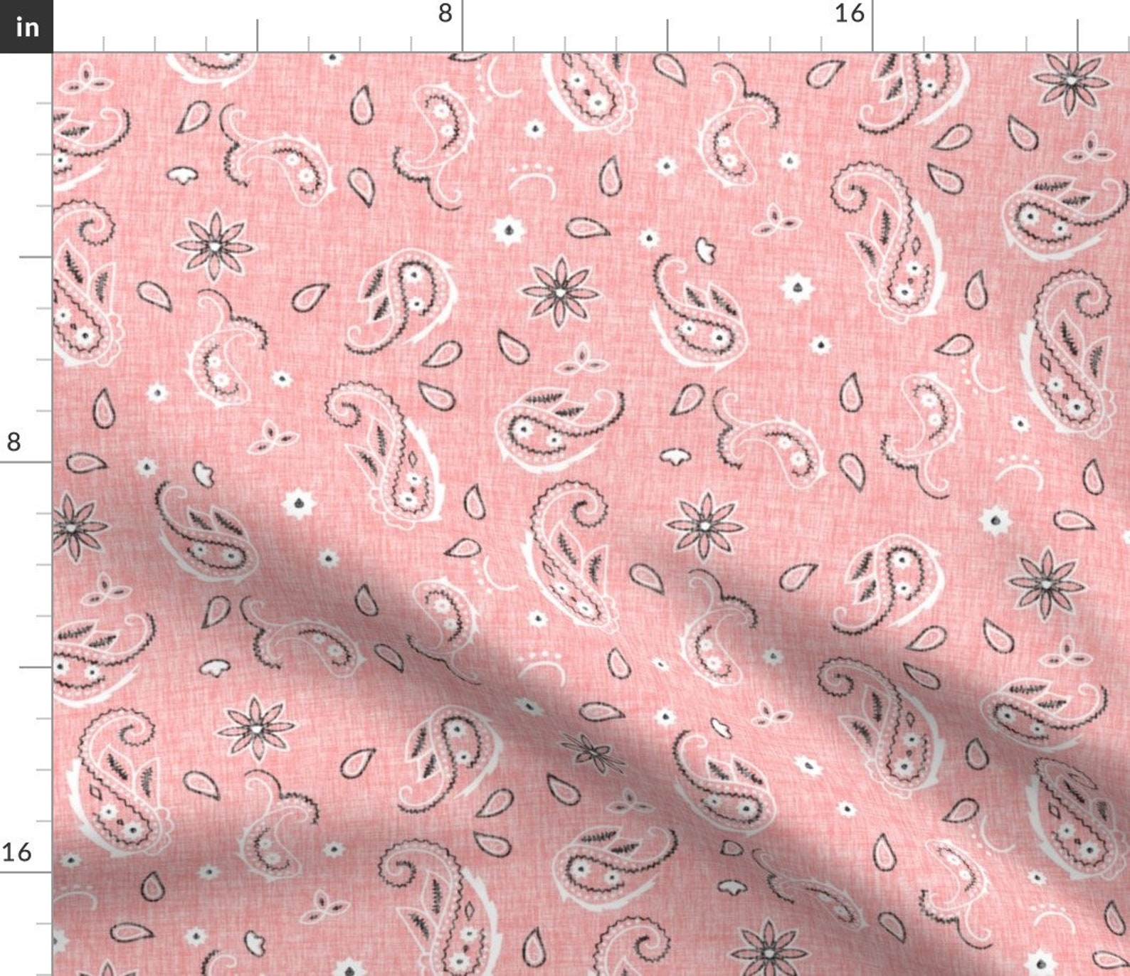 Western Fabric Western Paisley Pink by Thecalvarium Texas - Etsy