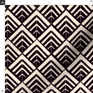 Square Black Geometric Print Fabric Vintage Tiles Black | Etsy