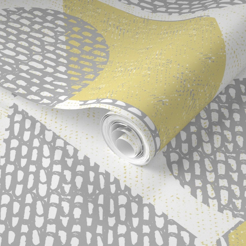 Abstract Wallpaper Dots Tables Vintage Pale Yellow by - Etsy