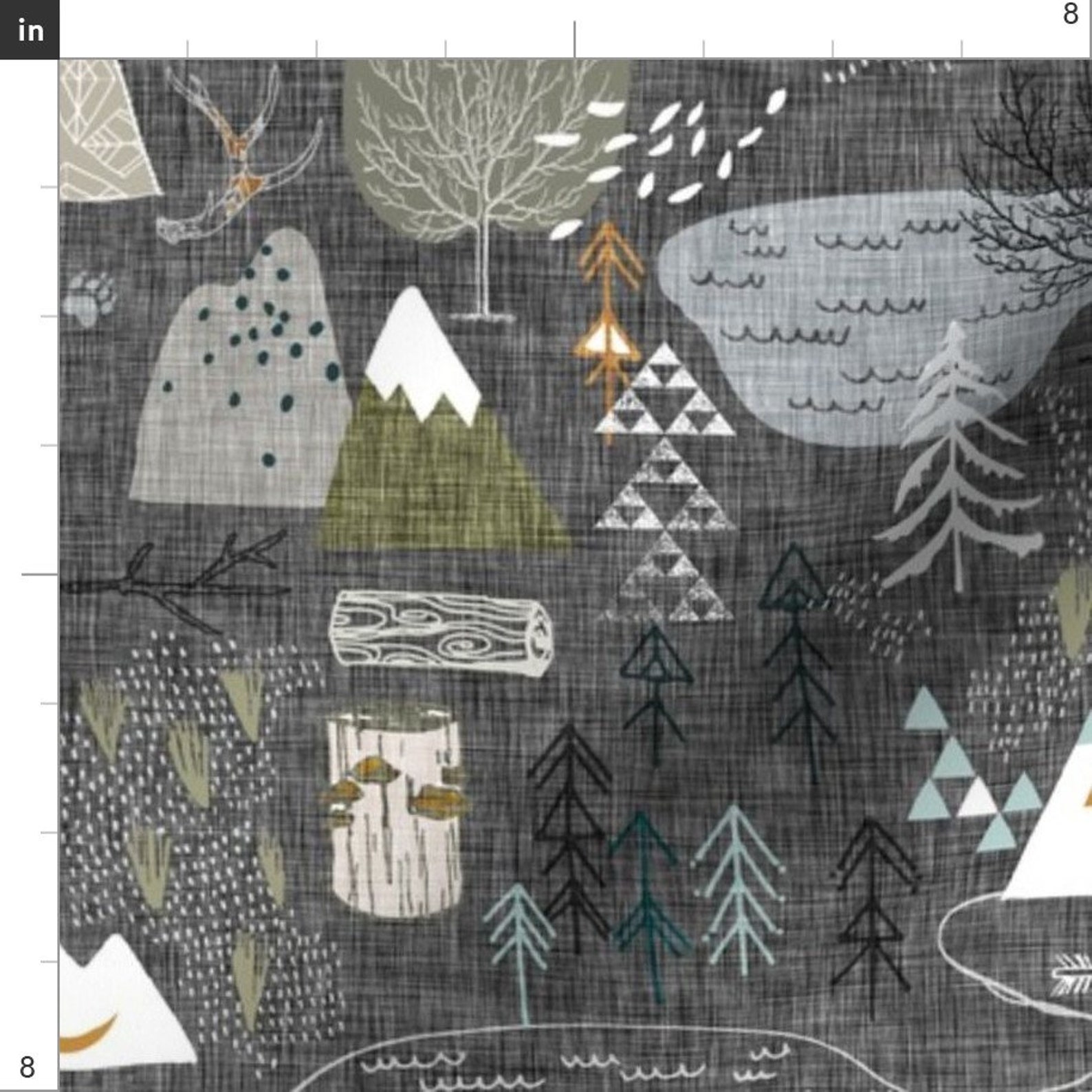 Map Fabric Max's Map charcoal by Nouveau Bohemian - Etsy Canada