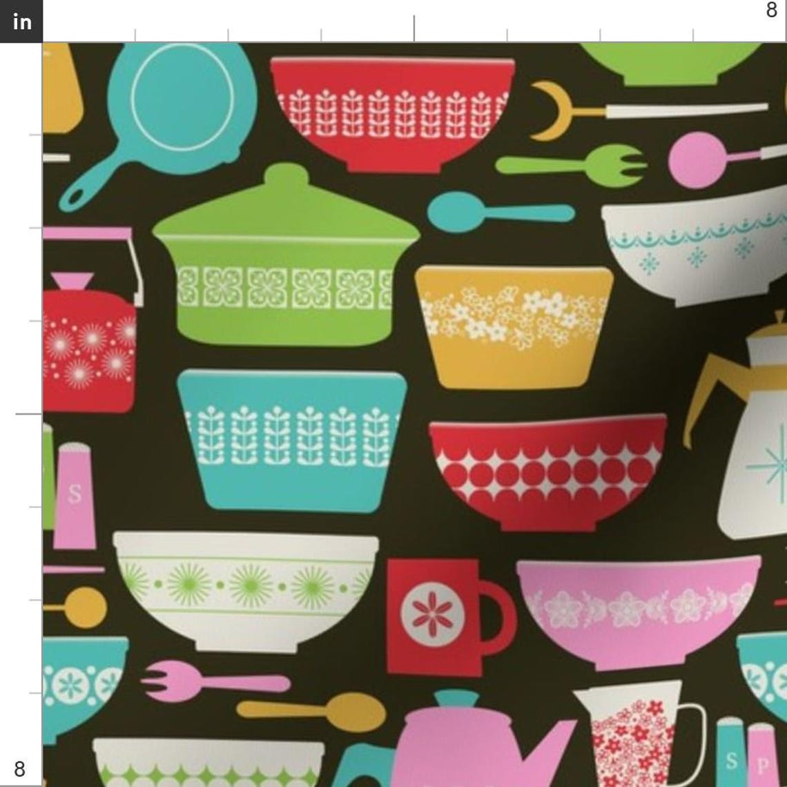 Vintage Kitchen Colorful Fabric - Vintage Kitchen - Bright by ...