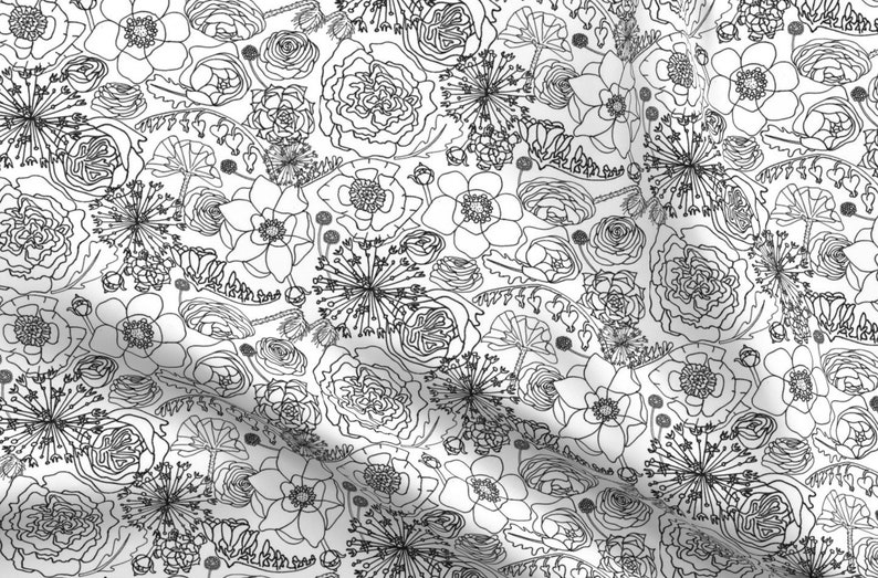 Minimalist Floral Fabric Contrast Bouquet In White By | Etsy