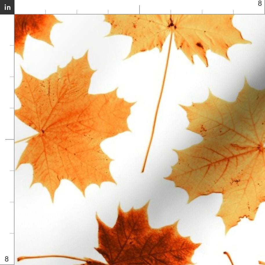 Bold Maple Leaves Fabric - Maple Leaves - Harvest Colors, Life Sized by ...