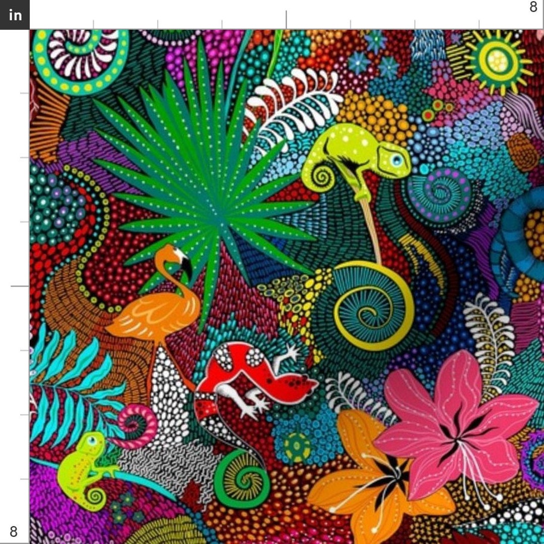 Lizards Fabric Reptiles in Color by Reneeciufo Gecko - Etsy