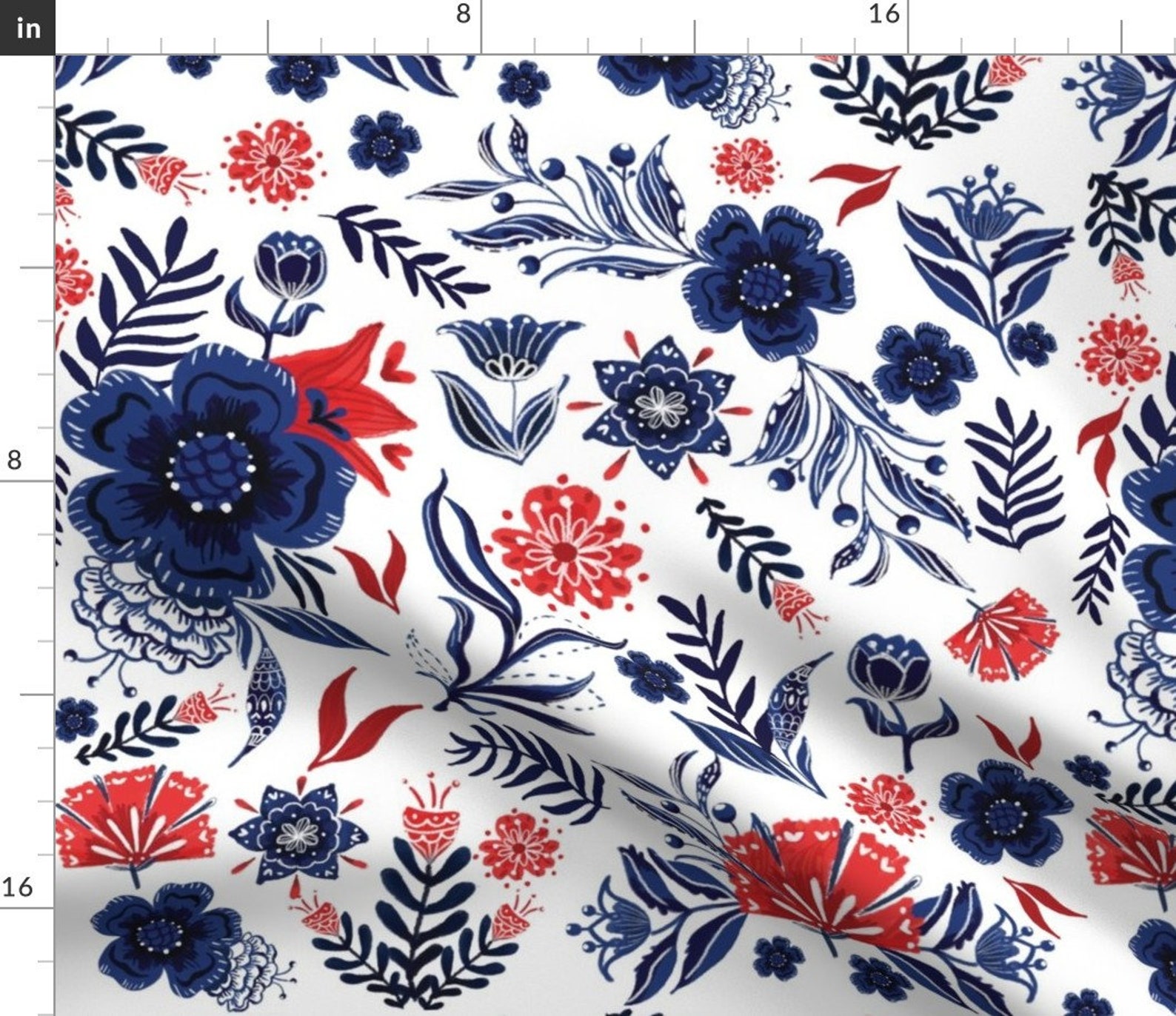 Swedish Folk Art Fabric Rosmålning Indigo by Ginamayes Swedish Folk ...