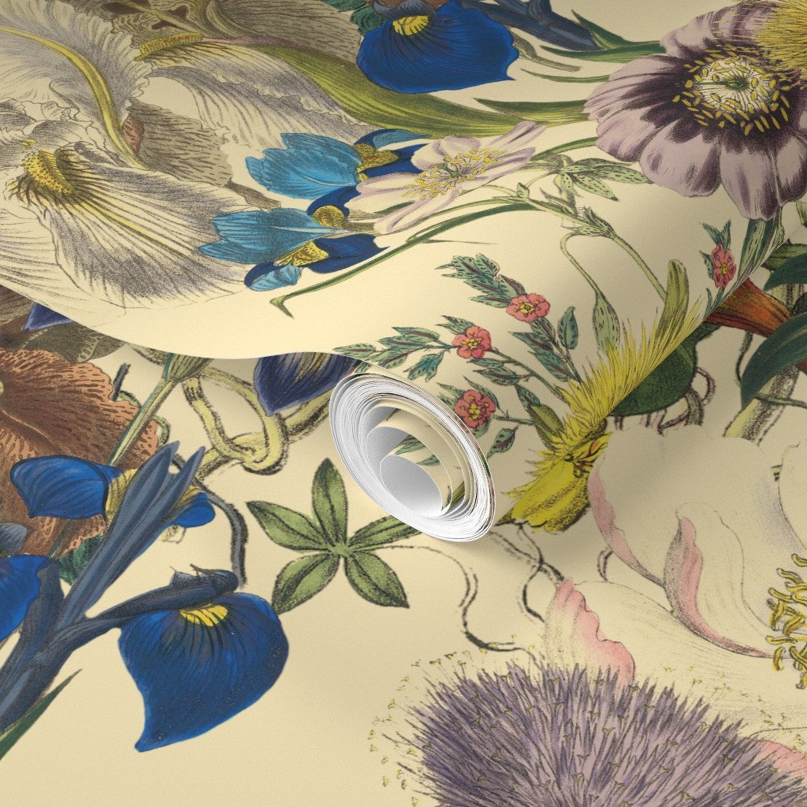 Flowers Fabric Bloomin' Lovely Trianon Cream by - Etsy