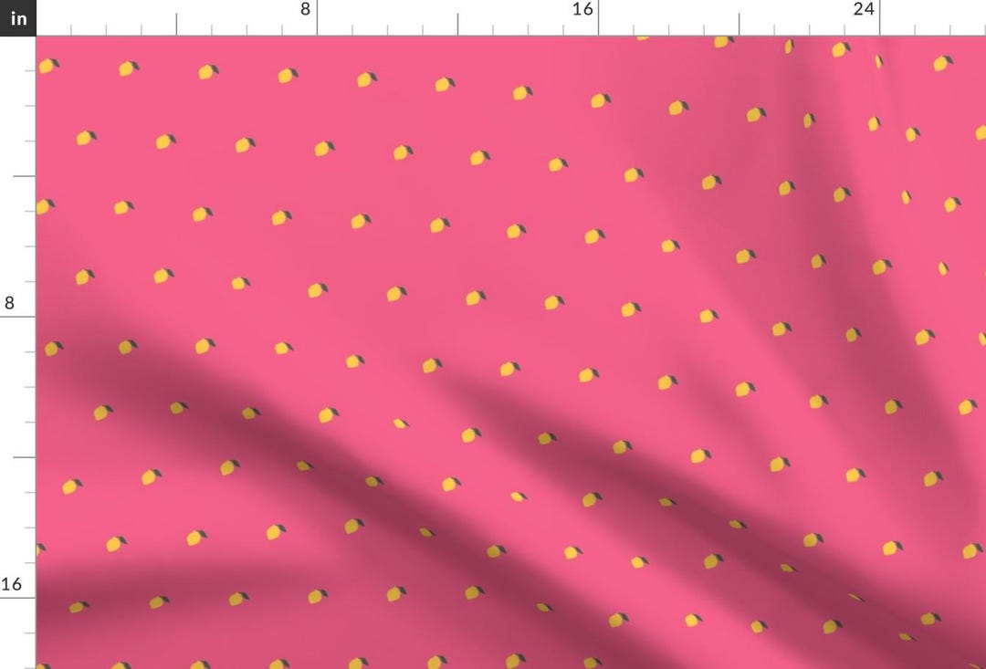 Pink Lemon Fabric - Little Lemons by Ashleighgreen - Bright Pink Yellow ...