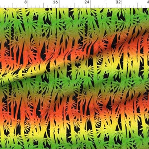 Rasta Fabric Rasta Stalks and Fan Leaves by Camomoto Rastafari Plants ...