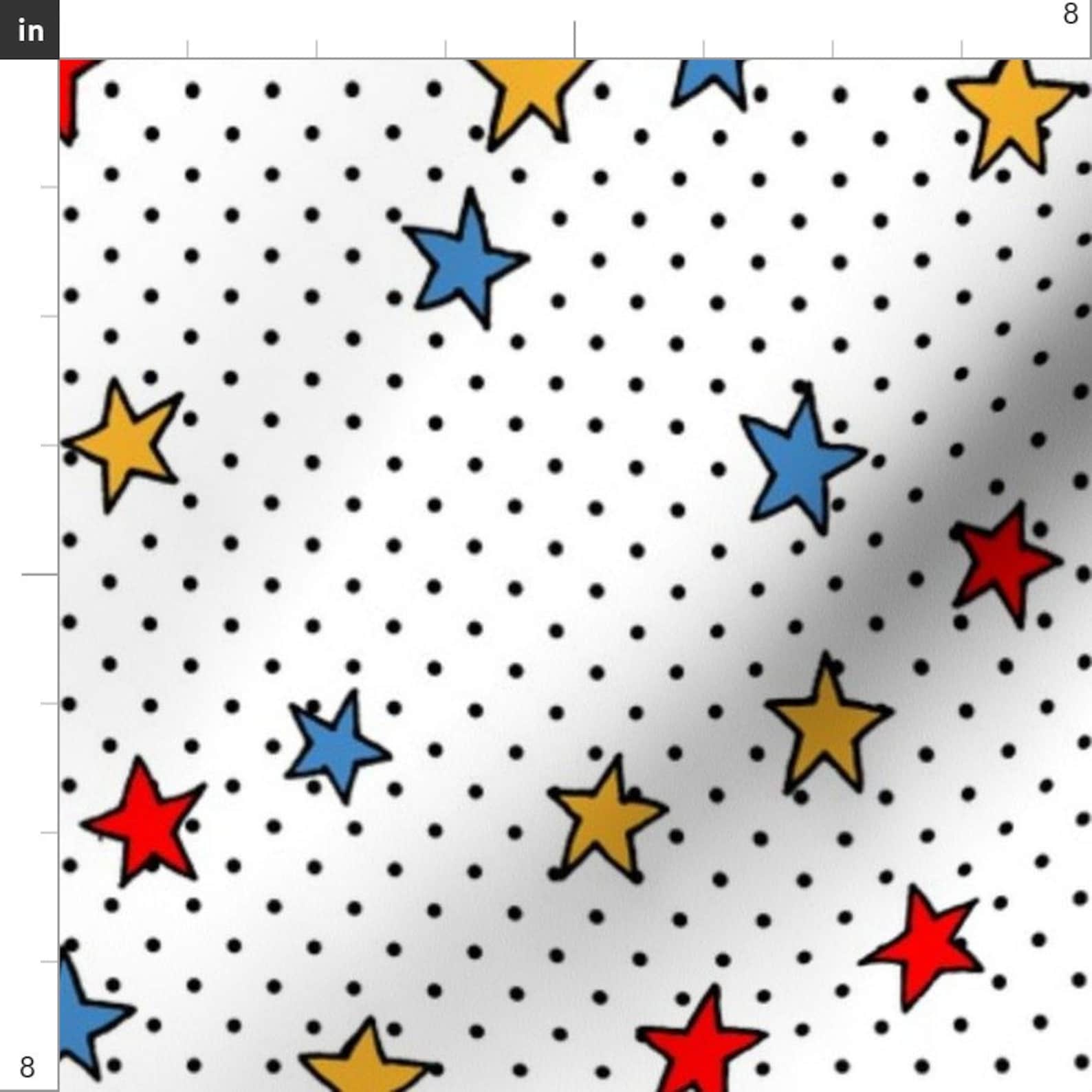 Polka Dots Stars Fabric Little Black Polka Dots on White - Etsy UK