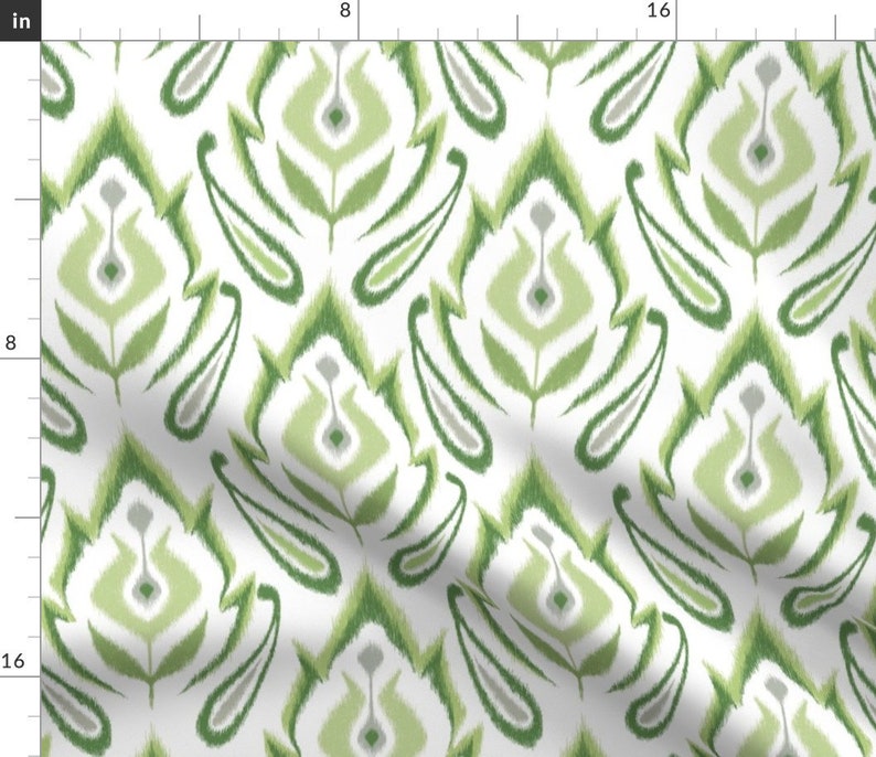 Green Ikat Fabric spearmint Ikat by Pattysloniger Modern - Etsy