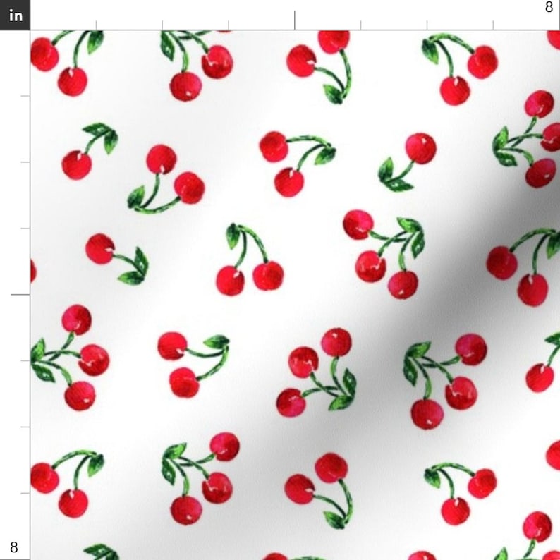 Retro Cherries Fabric Cherry Picnic by Ileneavery Retro | Etsy