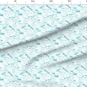 Cancer Survivor Fabric Cancer Positive Words Teals by Themadcraftduckie ...