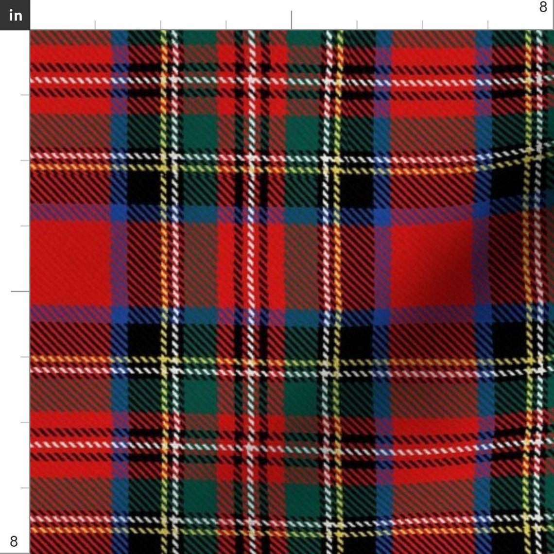 Red Plaid Fabric Stuart Stewart Tartan Plaid by - Etsy