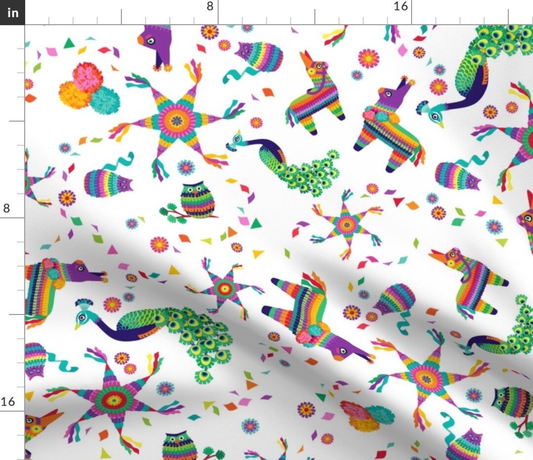 Piñata Party Fabric Piñata by Hootenannit Donkey Cotton - Etsy