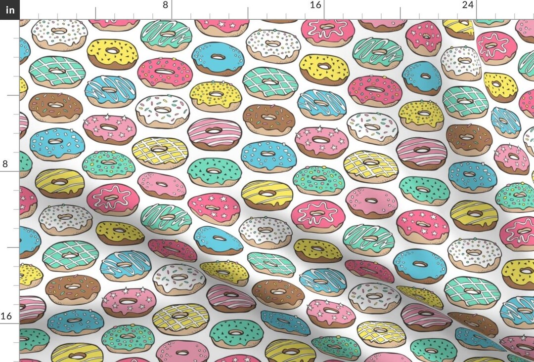 Doughnut Fabric Donuts Multi Colour by Caja Design Doughnut Cotton ...