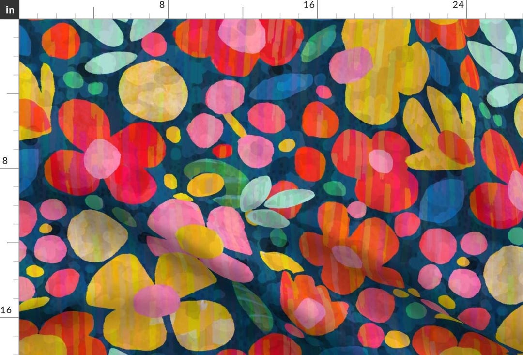 Watercolor Floral Fabric - Bold Floral Large by Michelebuttons ...