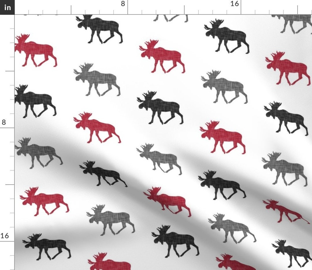 Moose Fabric Multi Moose the Lumberjack Collection by - Etsy