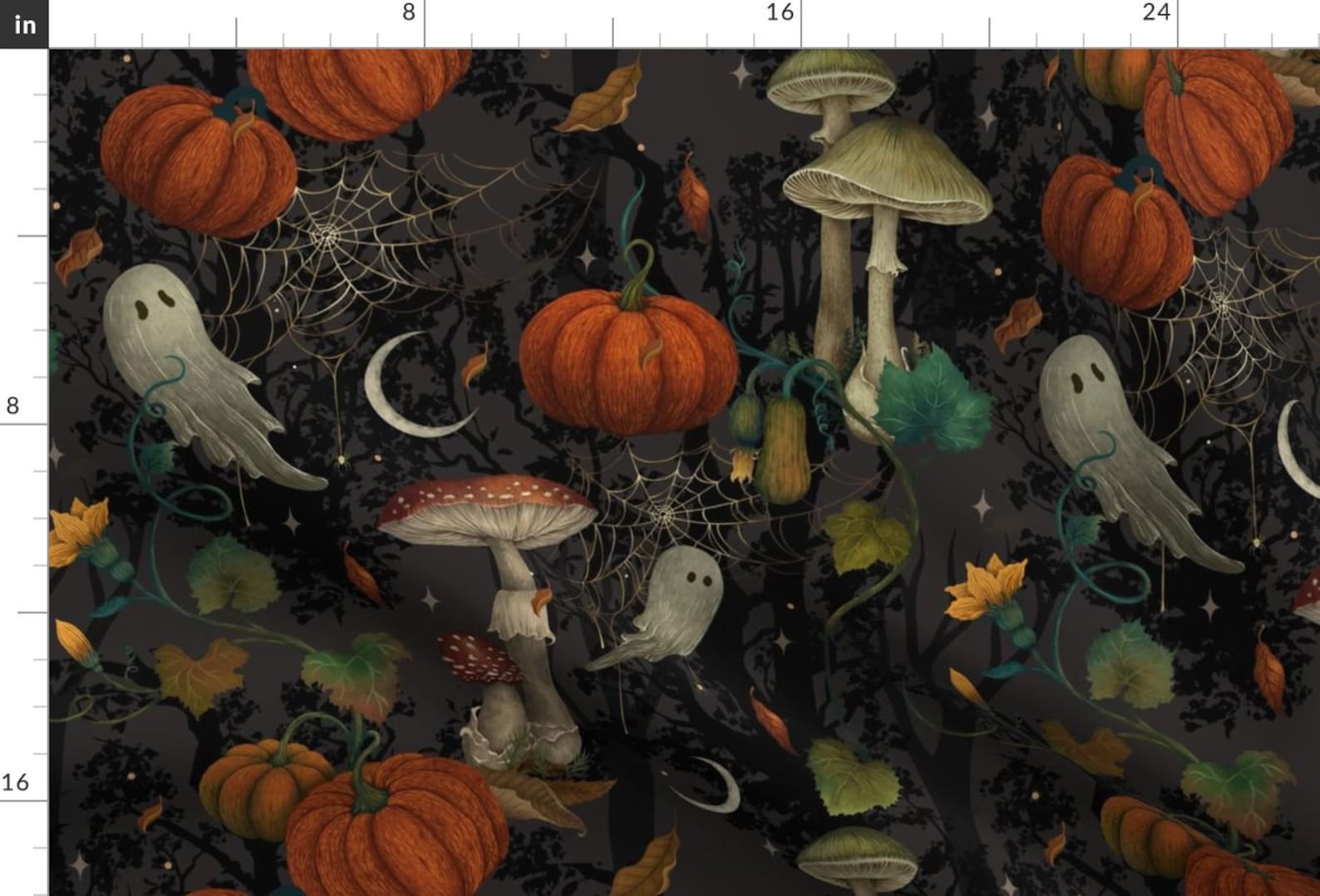 Halloween Ghost Apparel Fabric - Autumn Ghost by Episodic_drawing ...