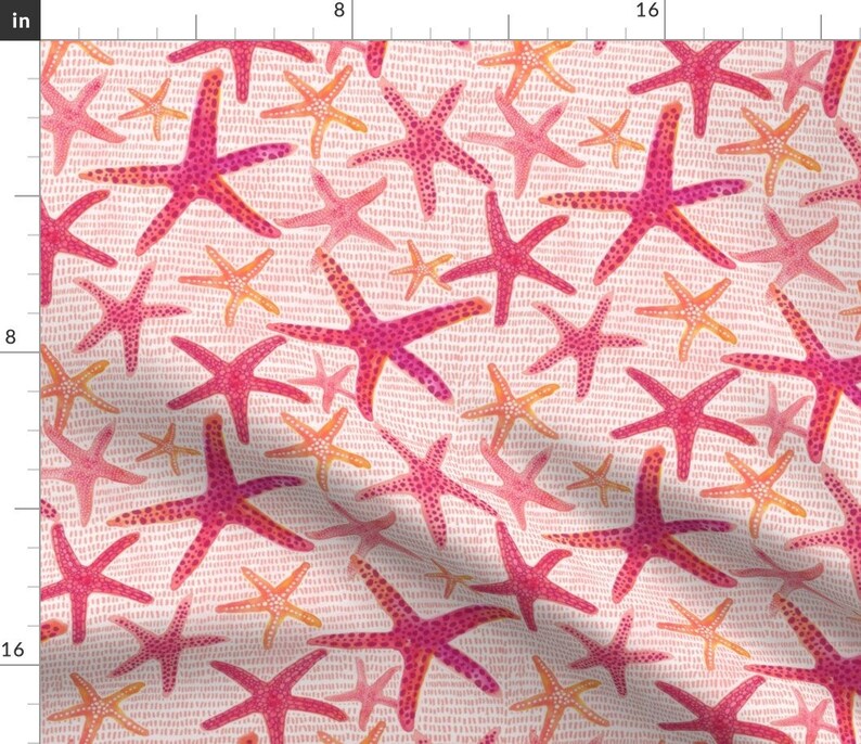 Pink Star Fish Under the Sea Beach Prink Fabric Sea Star by - Etsy