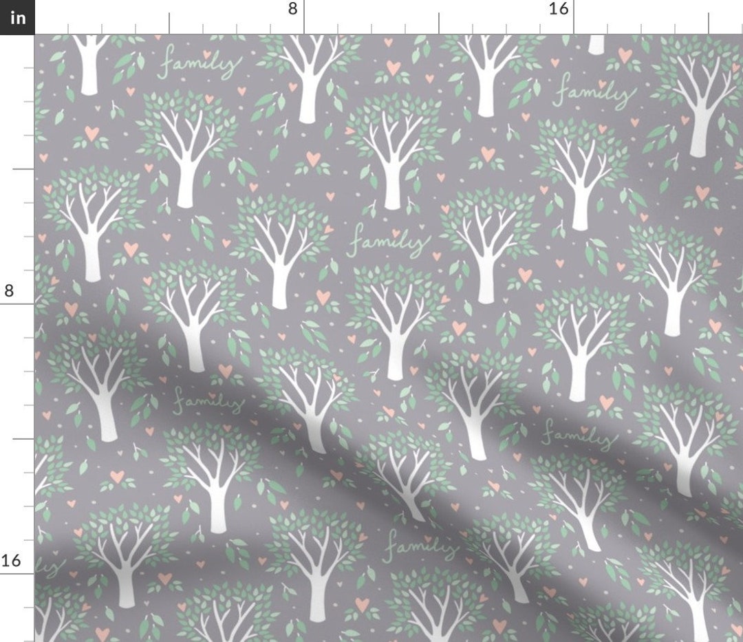 Gray Family Tree Fabric Heart of the Family Tree dark by Robyriker ...