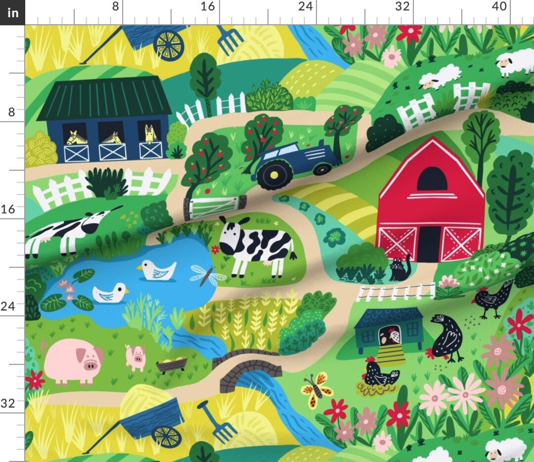 DIY Kid's Playmat Project - Farm Animals Barn Seek and Find Spoonflower ...