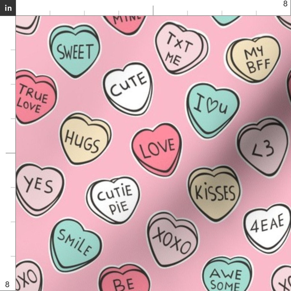 Drawn Sprinkles of Love Fabric Conversation Candy Hearts | Etsy
